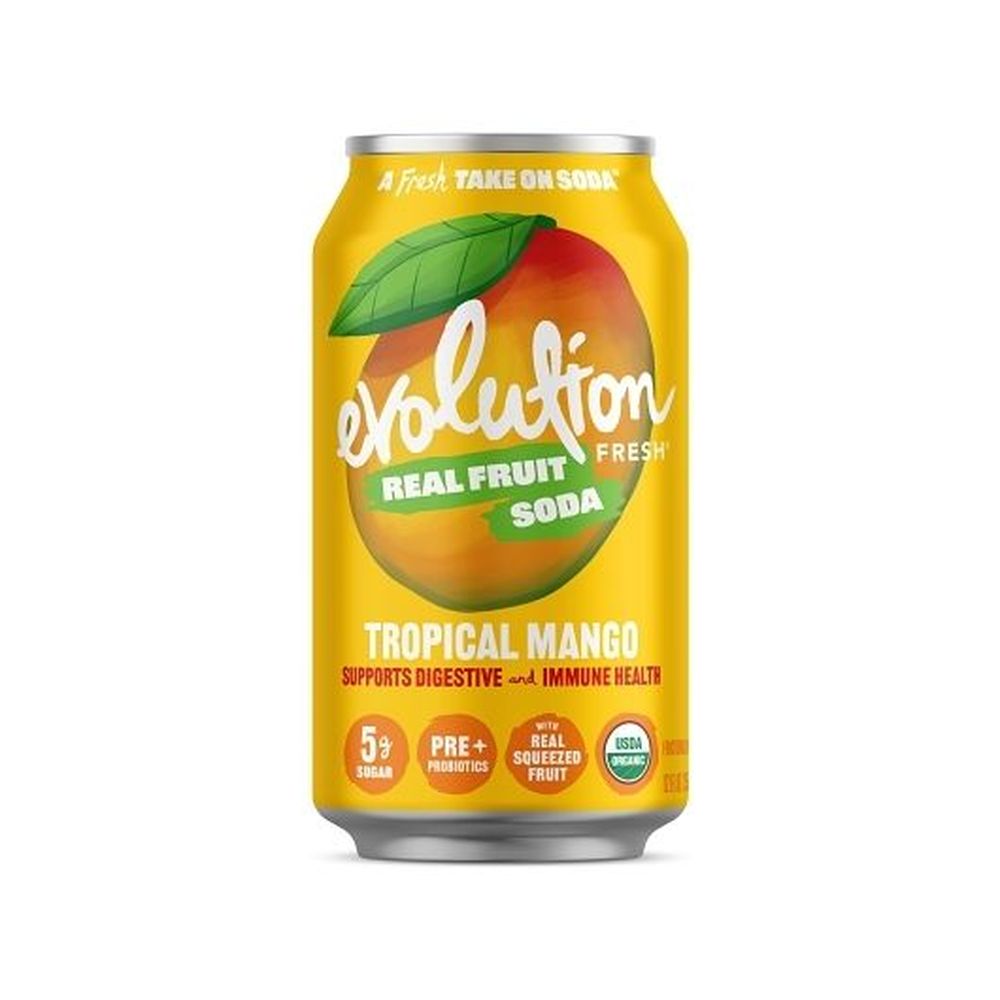 Evolution Fresh Tropical Mango Real Fruit Soda, 12 Fluid Ounce -- 6 per ...