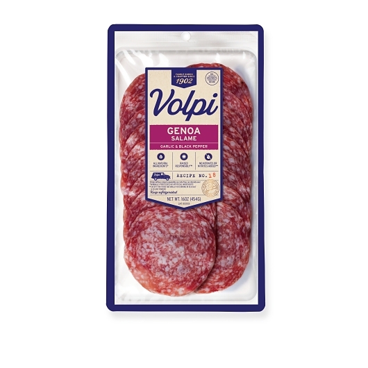 Volpi Sliced Genoa Salame, 16 Ounce -- 6 per case