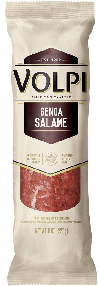 Volpi Flow Wrap Genoa Salame Chub, 8 Ounce -- 12 per case.