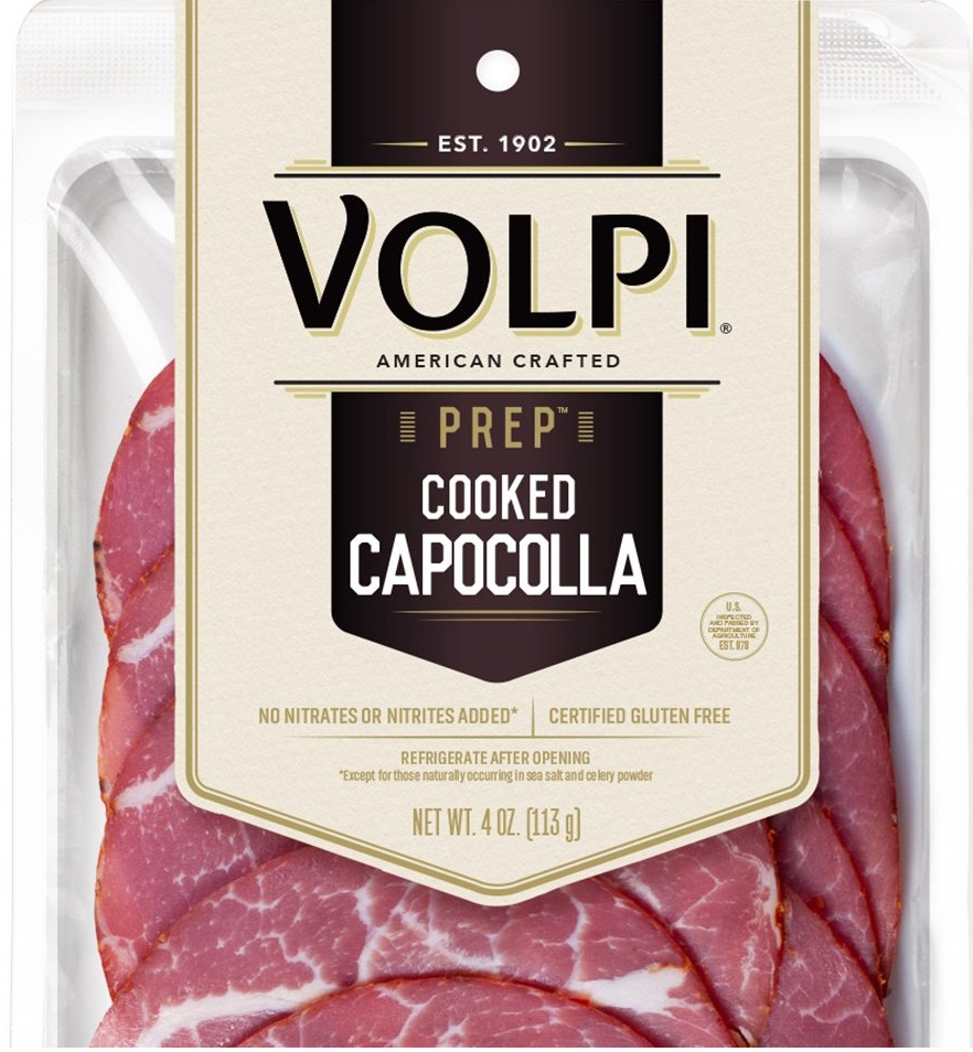 Volpi Sliced Cooked Capocolla Pork Shoulder, 4 Ounce -- 12 per case
