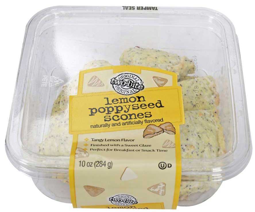 Two Bite Lemon Poppyseed Scones Case | FoodServiceDirect