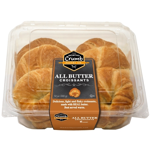 The Worthy Crumb All Butter Pinched Croissant, 12 Ounce -- 12 per case