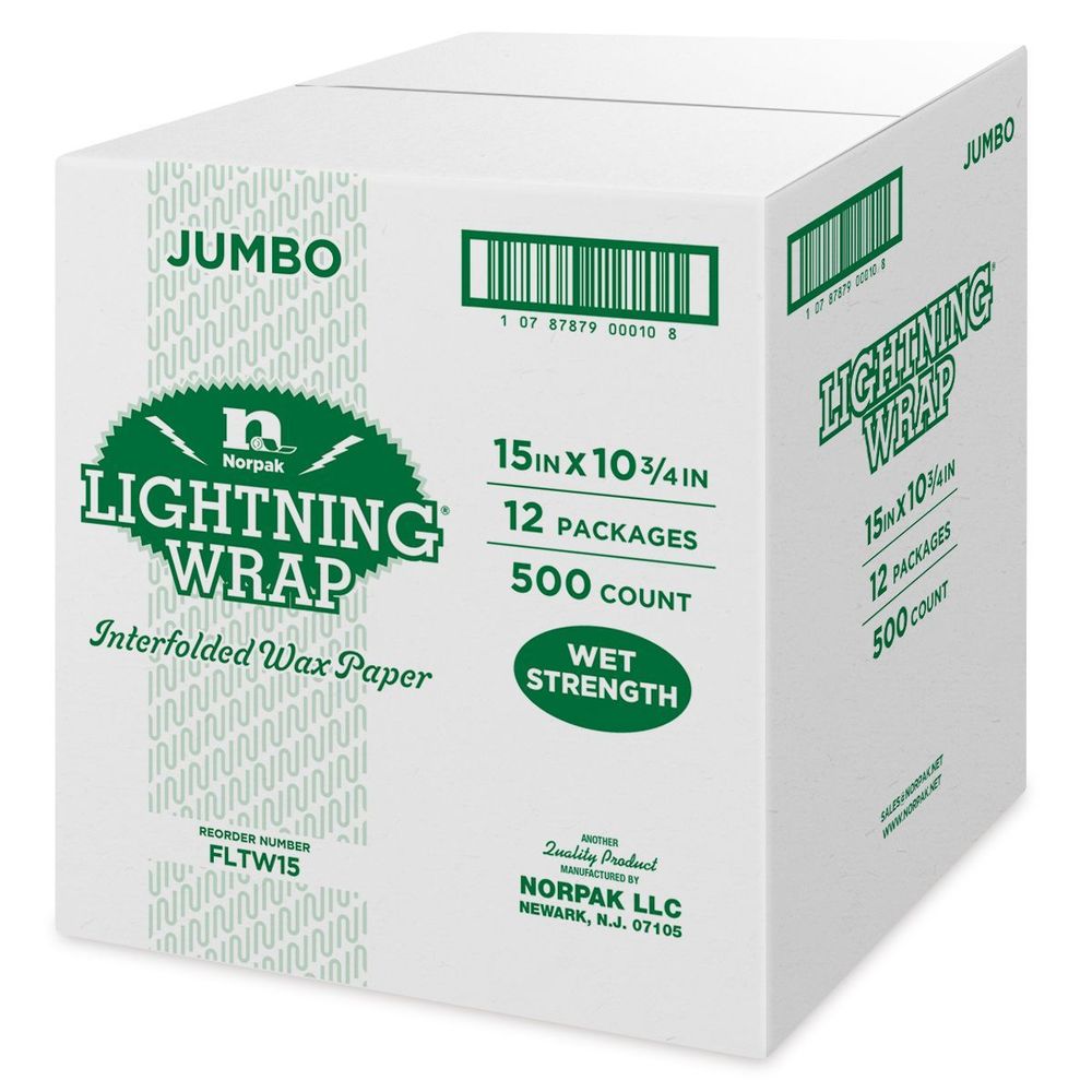 Norpak FLTW15 10.75 x 15 inch Lightning Wrap, 500 count -- 12 per case
