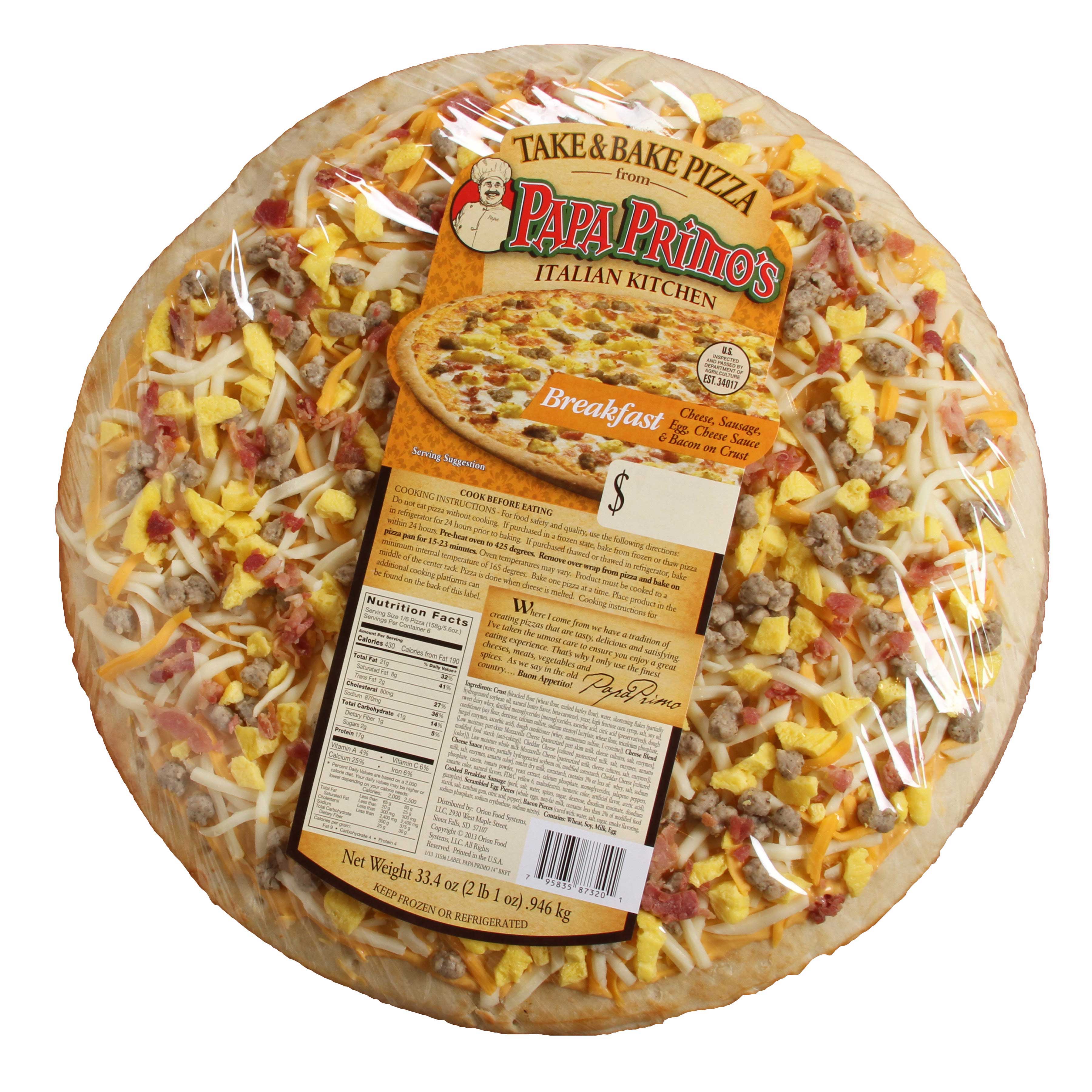 Papa Primo Large Breakfast Pizza Case | FoodServiceDirect