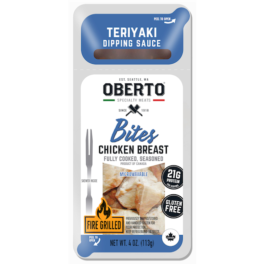 Oberto Chicken Bites with Teriyaki Dipping Sauce, 4 Ounce -- 30 per case
