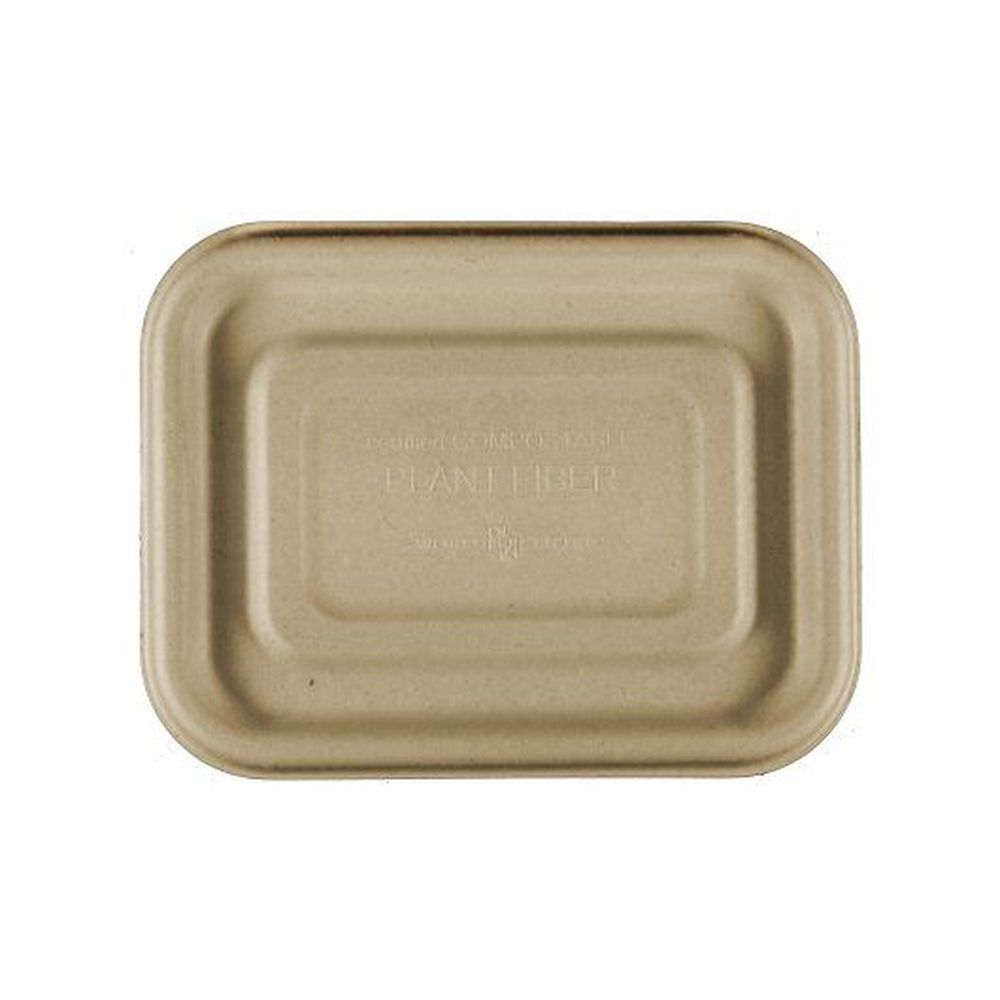 World Centric Unbleached Plant Fiber Tray Lid Only, 100 count - 6 per case