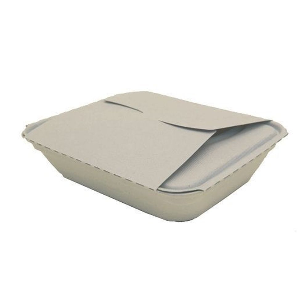 World Centric Unbleached Plant Fiber Flap Container, 50 count -- 4 per case