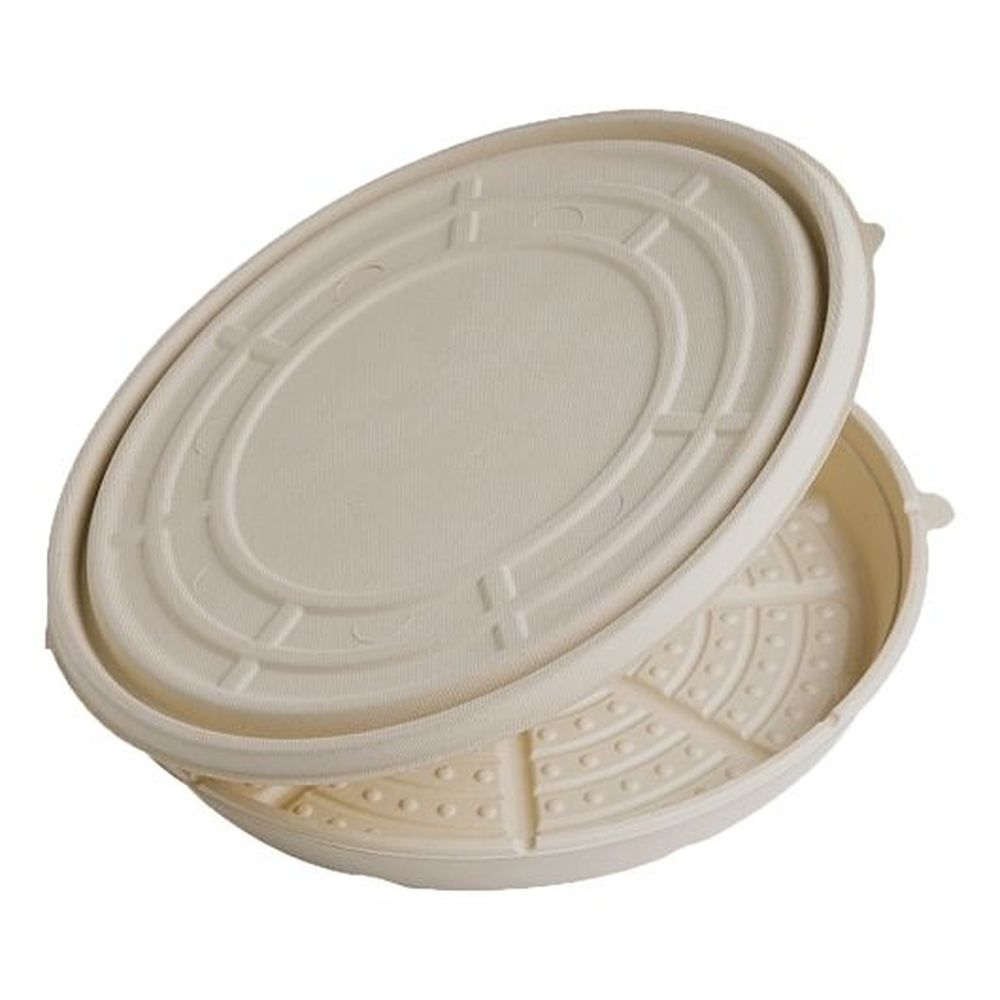 World Centric Unbleached Plant Fiber Round Deep Dish Clamshell Pizza ...