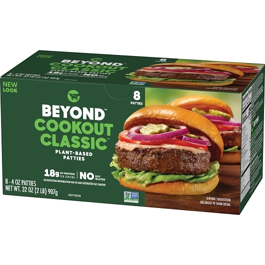 Beyond Meat Cookout Classic Plant-Based Burger Patties, 2 Pound -- 8 ...