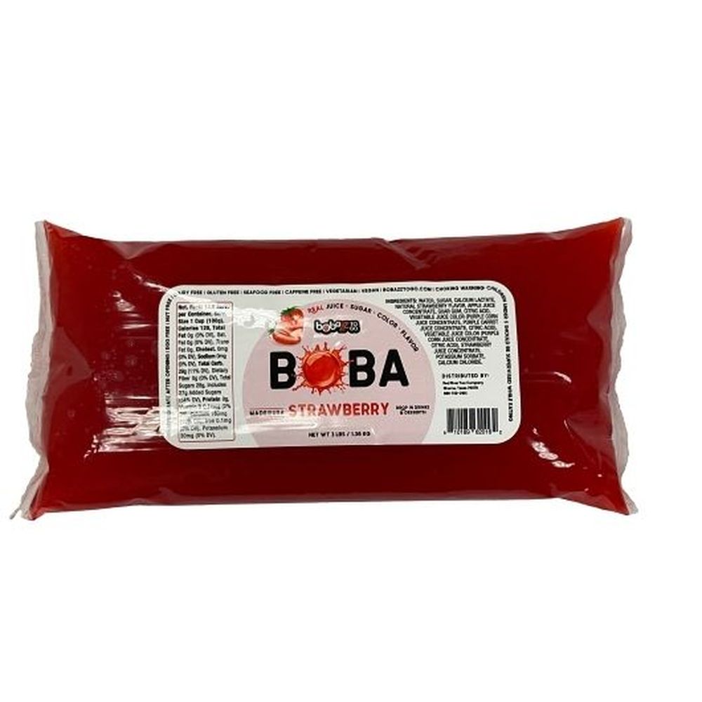 Bobazz To Go Strawberry Boba - Bulk, 3 Pound -- 9 per case