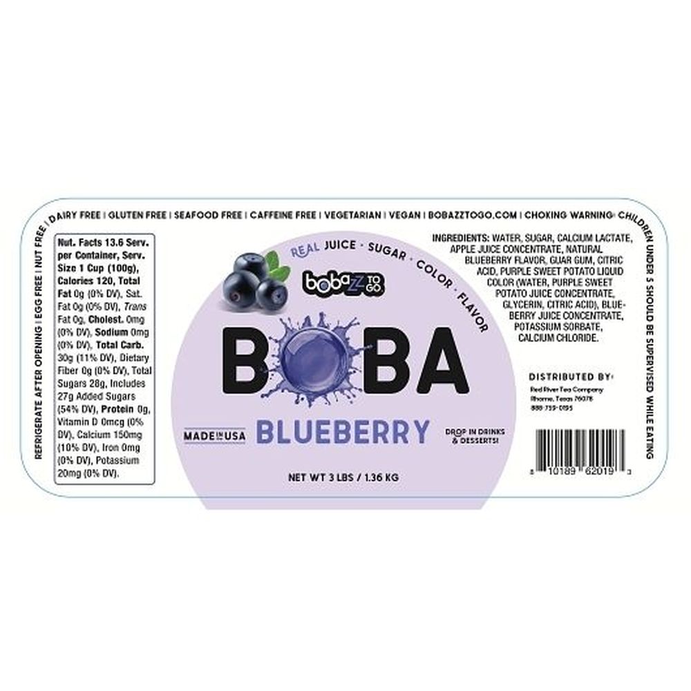 Bobazz To Go Blueberry Boba - Bulk, 3 Pound -- 9 per case