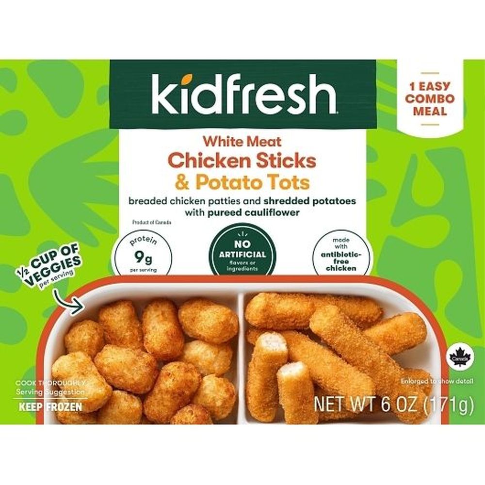 Kidfresh White Meat Chicken Sticks and Potato Tots, 6 Ounce -- 8 per case