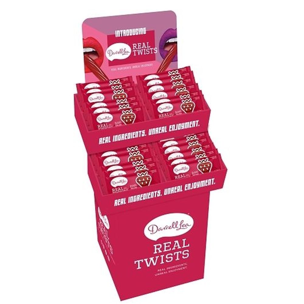 Darrell Lea Strawberry Real Twists, Shipper, 48 count