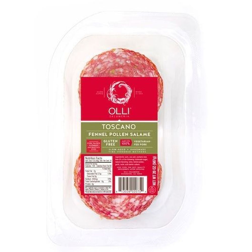Olli Salumeria Bulk Pre-Sliced Toscano Salami, 20 Ounce -- 6 per case