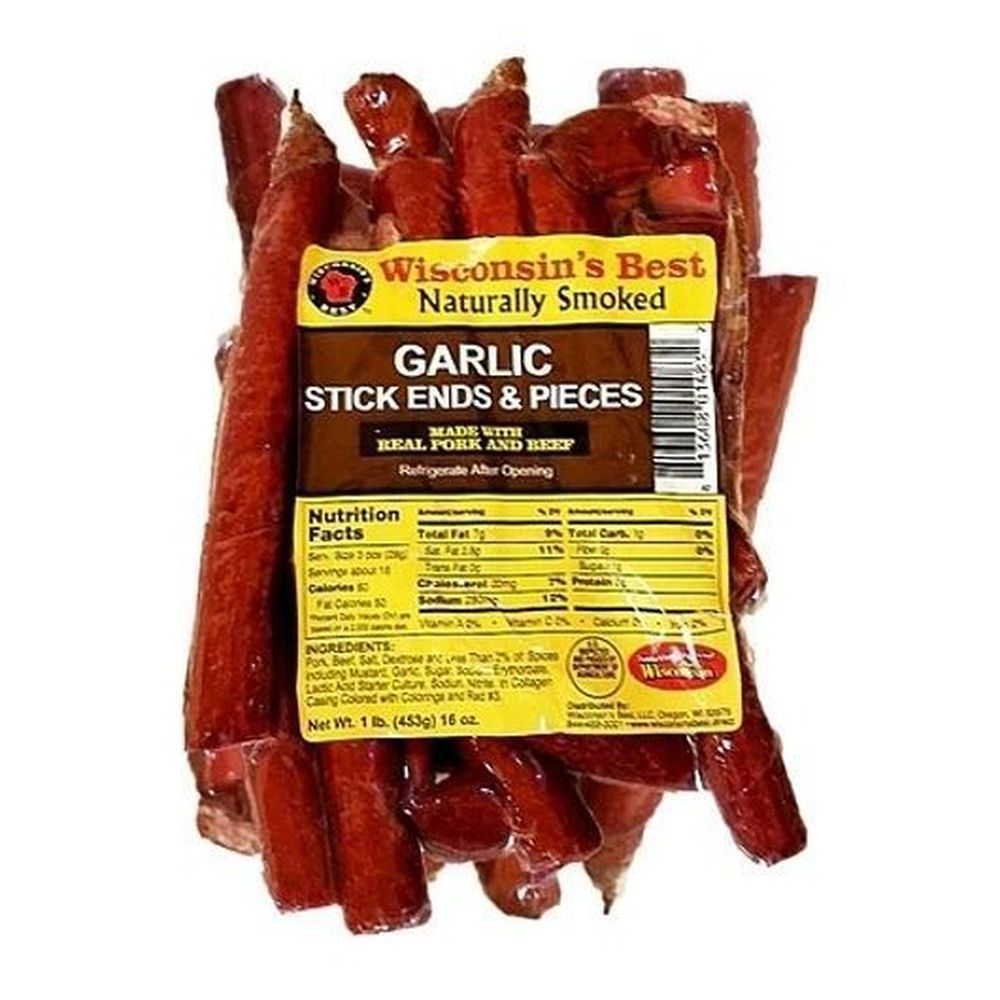 Wisconsins Best Garlic Stick Ends and Pieces, 1 Pound -- 12 per case