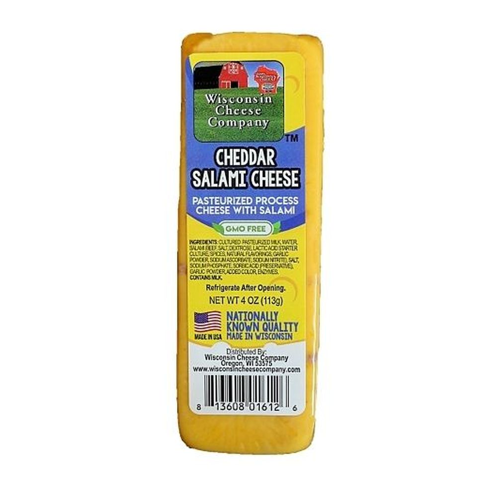 Wisconsin Cheese Company Shelf Stable Cheddar Salami Cheese Bar, 4 ...