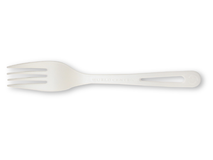 World Centric TPLA Compostable Fork, 7 inch -- 1000 per case.