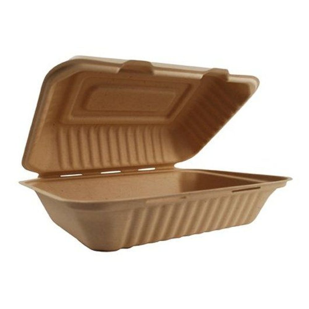 World Centric Unbleached Plant Fiber Hoagie Box, 50 count -- 10 per case