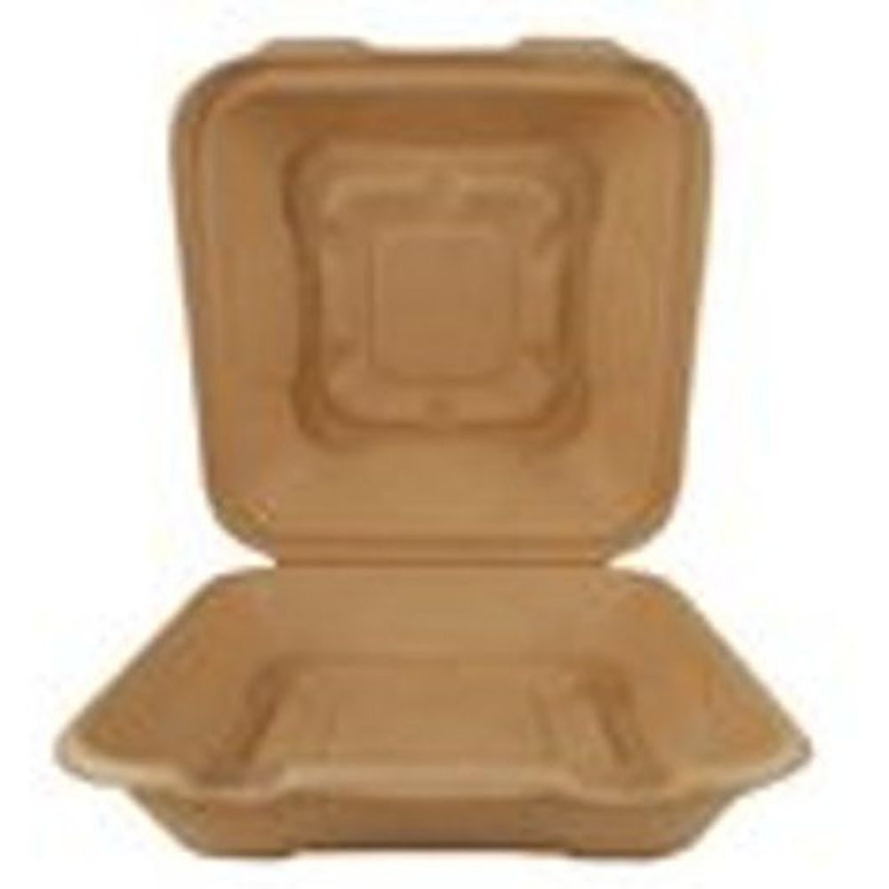 World Centric Unbleached Plant Fiber Clamshell, 50 count - 6 per case