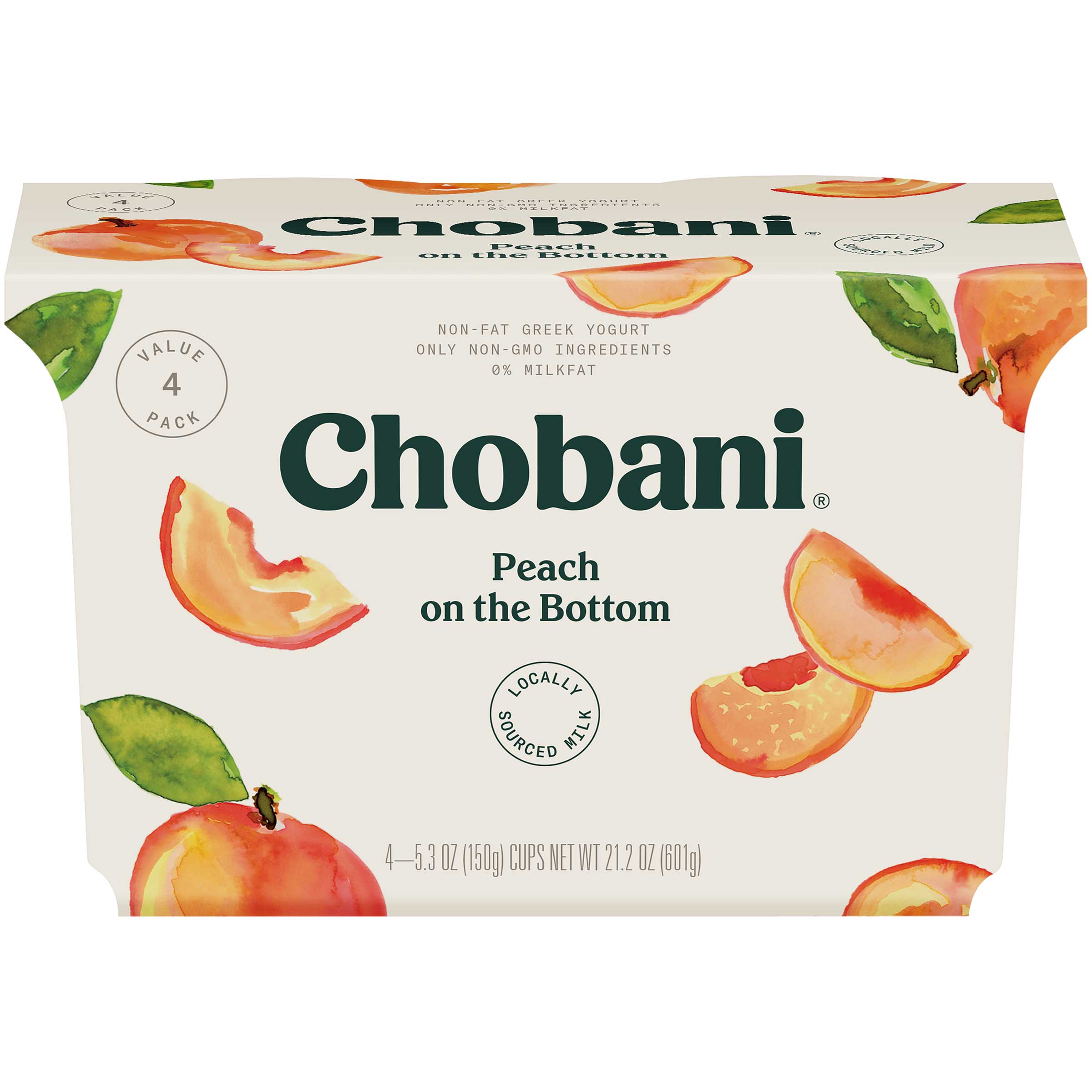 Chobani 0 Percent Peach Greek Yogurt Case | FoodServiceDirect