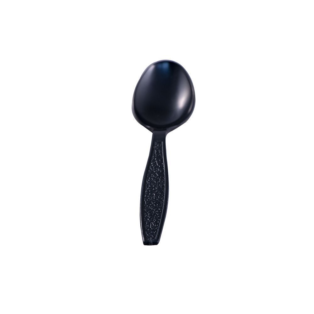 Empress Extra Heavy Weight Polystyrene Black Teaspoon -- 1000 per case.