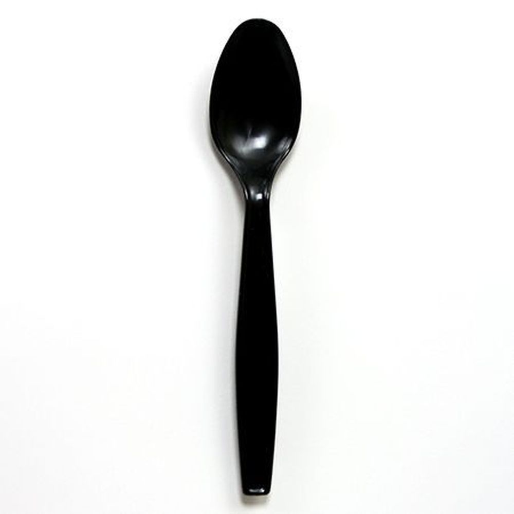 Empress Heavy Weight Polystyrene Black Teaspoon -- 1000 per case.