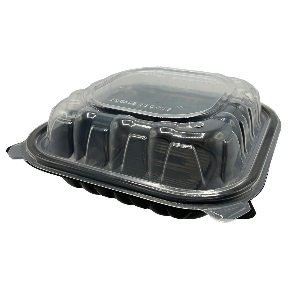 Empress Polypropylene Black Base Single Compartment Vented Hinged ...