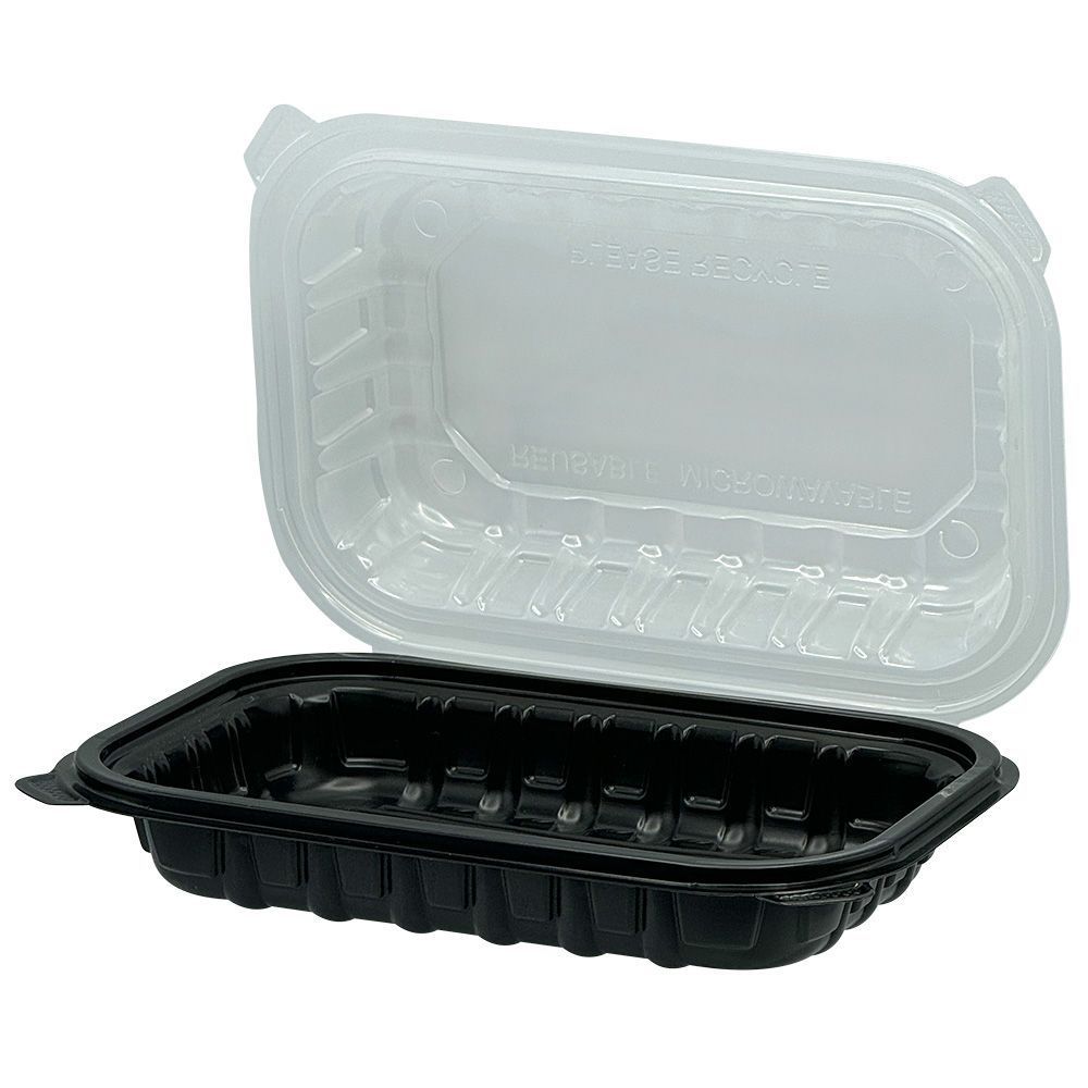 Empress Polypropylene Black Base Single Compartment Vented Hinged ...