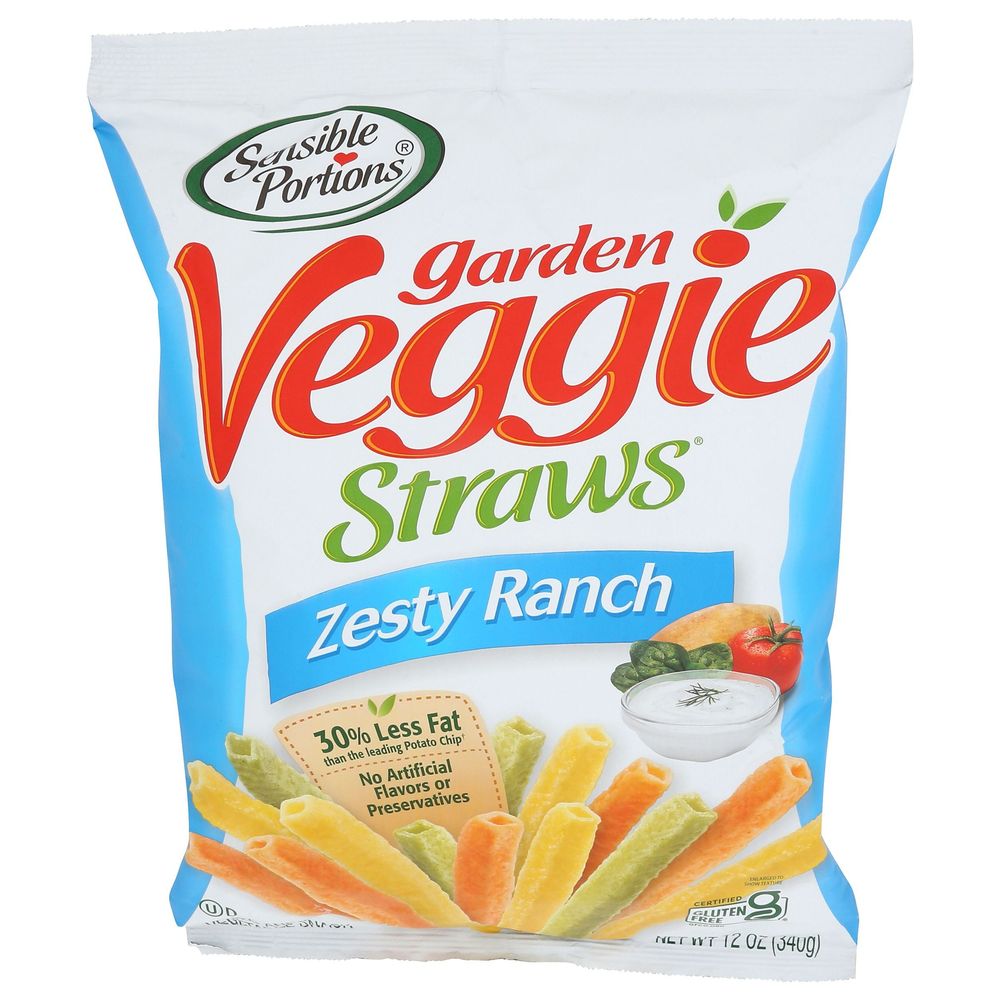 Sensible Portions Zesty Ranch Veggie Straws, 12 Ounce -- 8 per case