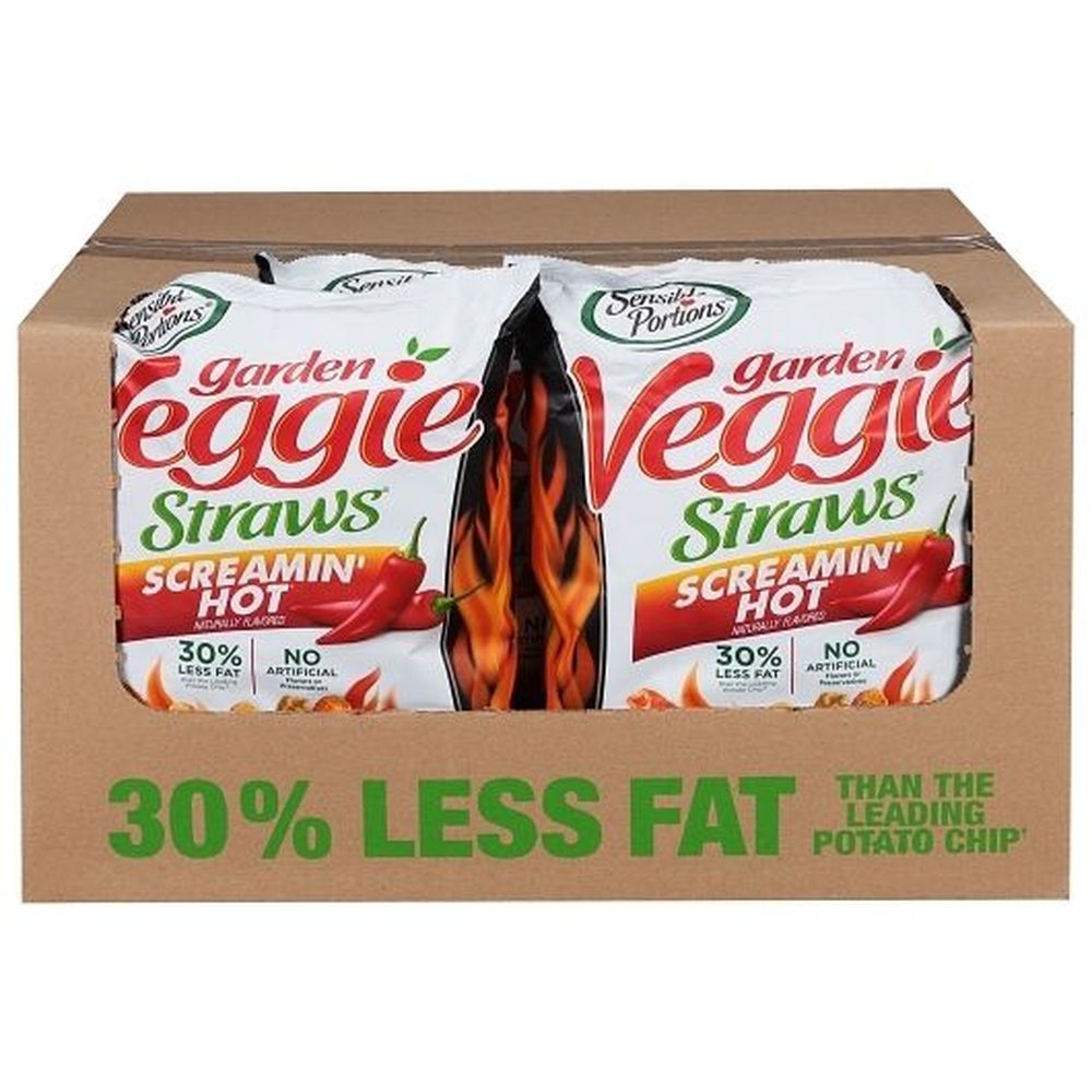 Sensible Portions Screamin Hot Veggie Straws, 12 Ounce -- 8 per case