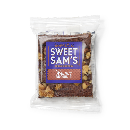 Sweet Sams Individually Wrapped Walnut Brownie -- 12 per case