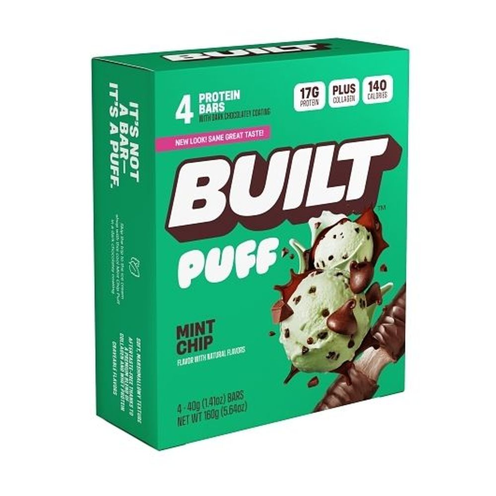 Built Mint Chip Puff Protein Bar, 4 count -- 6 per case