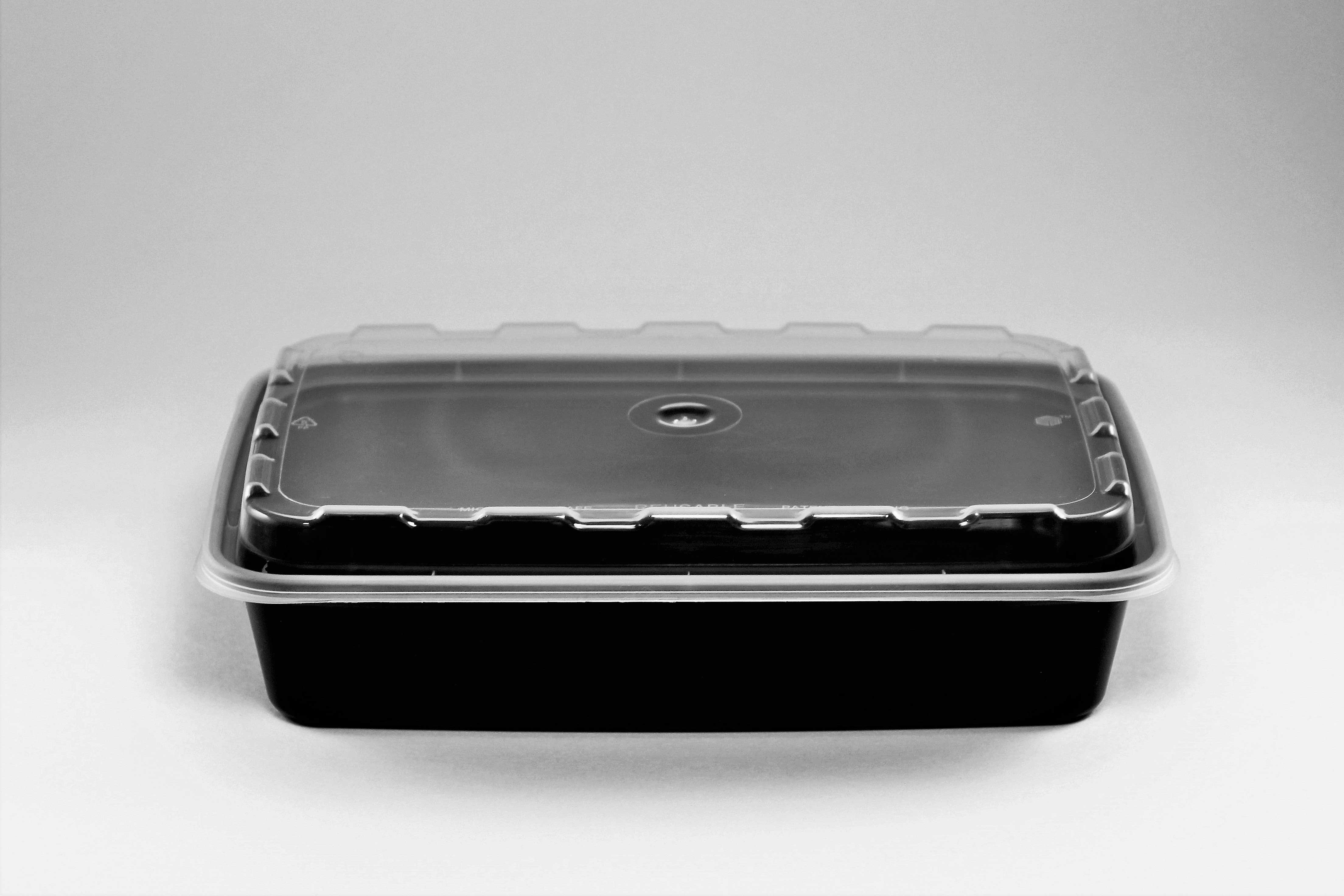 Cubeware Rectangular Black Reusable Plastic Microwavable Food Container ...