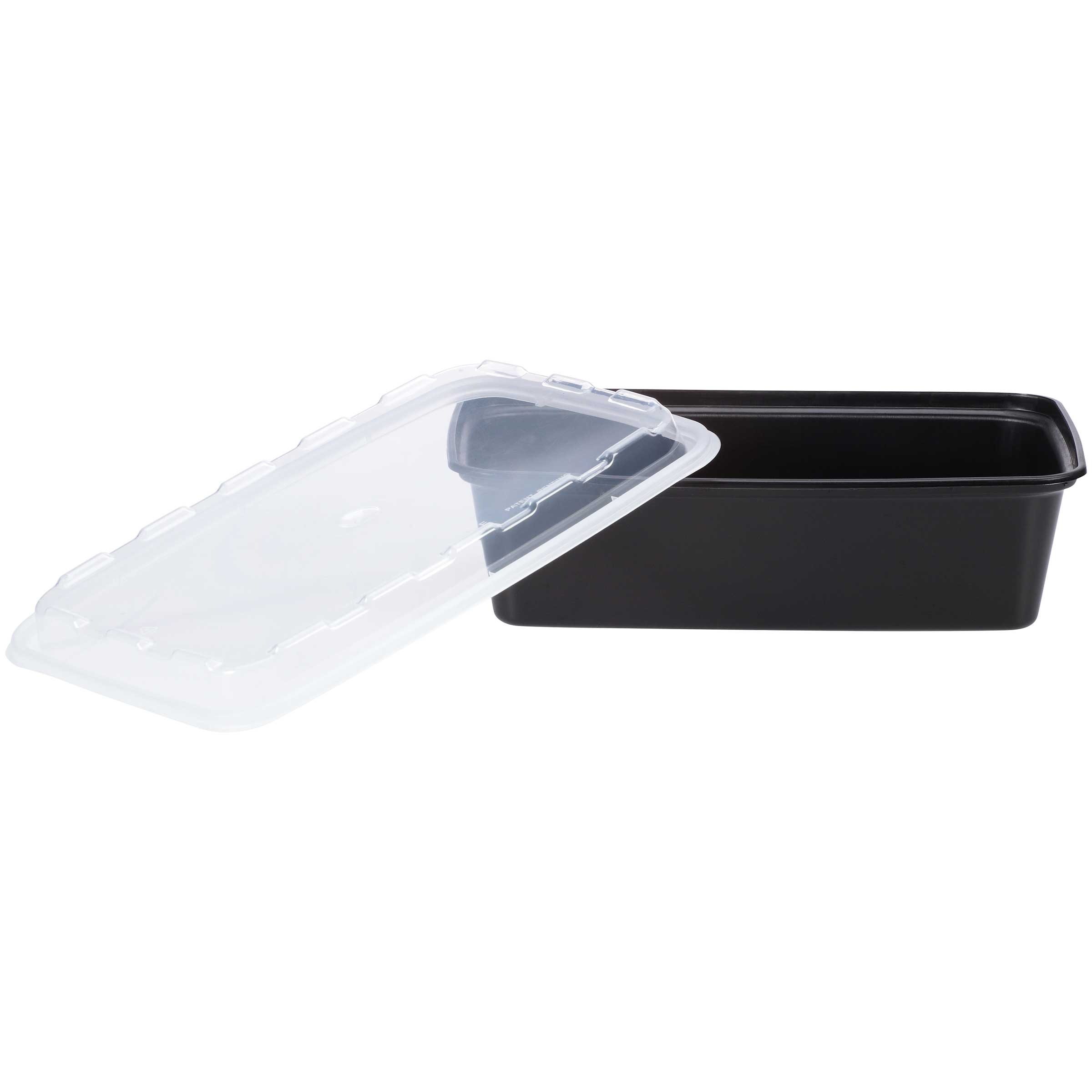 Cube Plastics Rectangular Black Container with Clear Lid Set Case ...