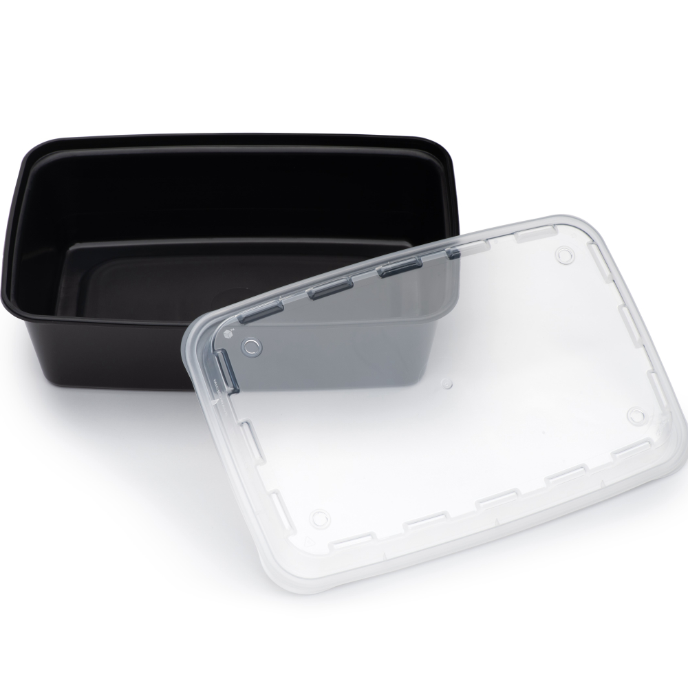 Cubeware Black Rectangular Plastic Container and Clear Vented Lid, 38 ...