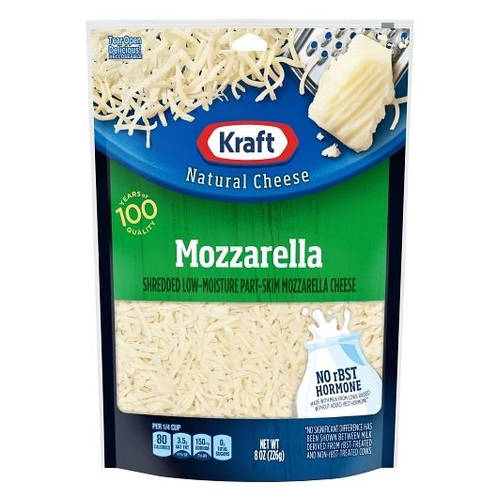 Kraft Shredded Mozzarella Cheese, 8 Ounce -- 12 per case