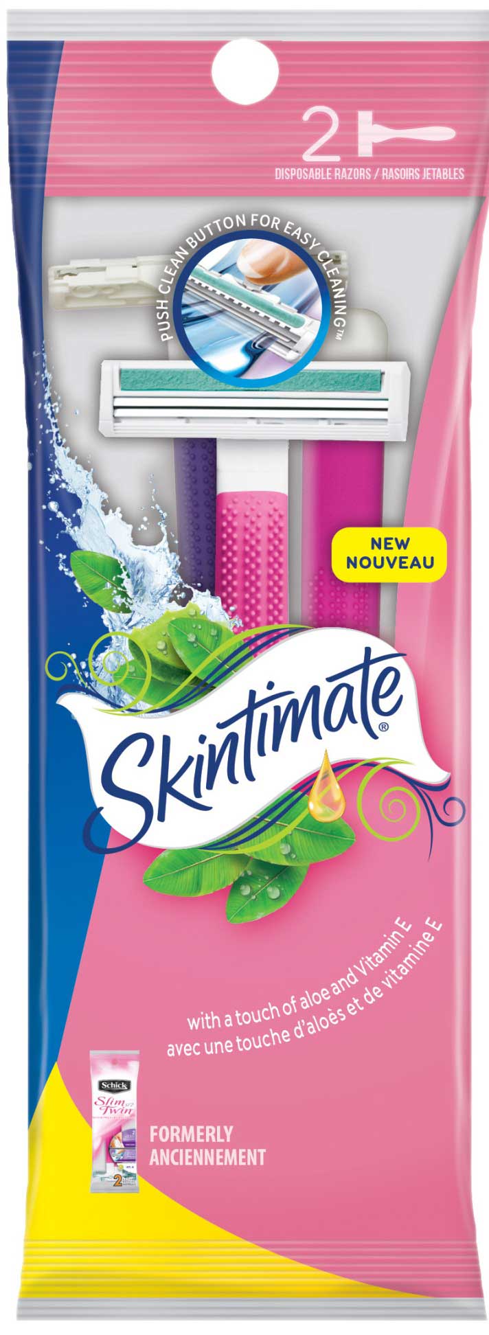 Skintimate Schick Sensitive Twin Blade - 2 count per pack -- 36 packs ...