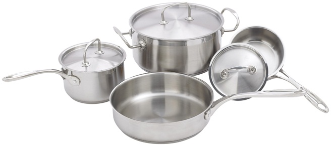 Winco Stainless Steel 7 Piece Cookware Set -- 2 set per case