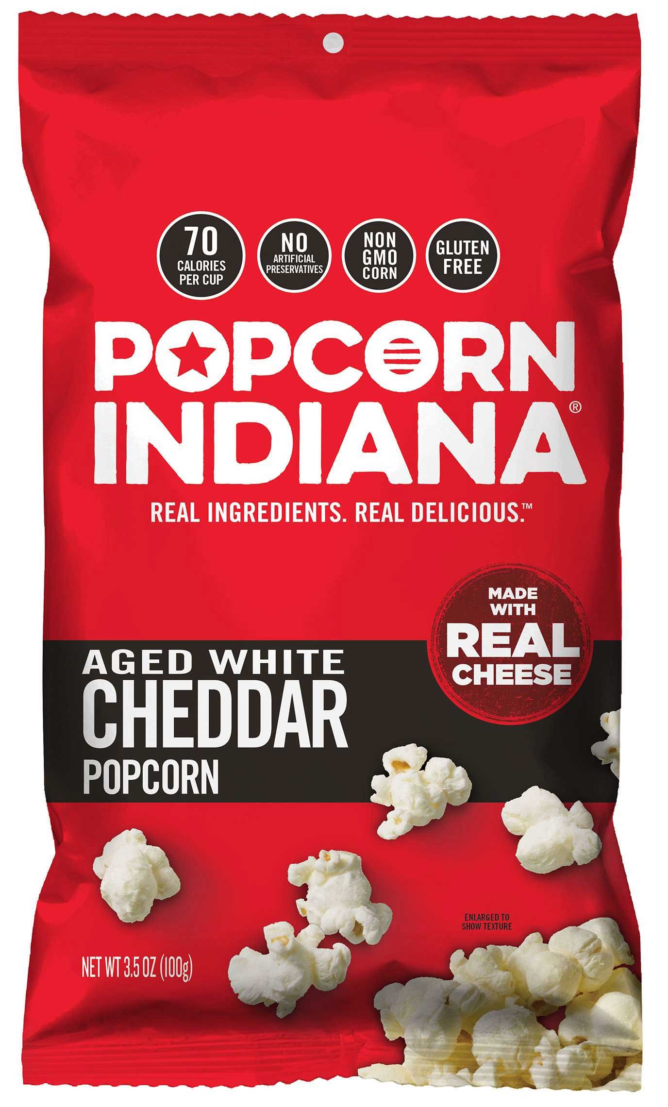 Popcorn Indiana Aged Wisconsin White Cheddar Crispy Popcorn, 3.5 Ounce ...