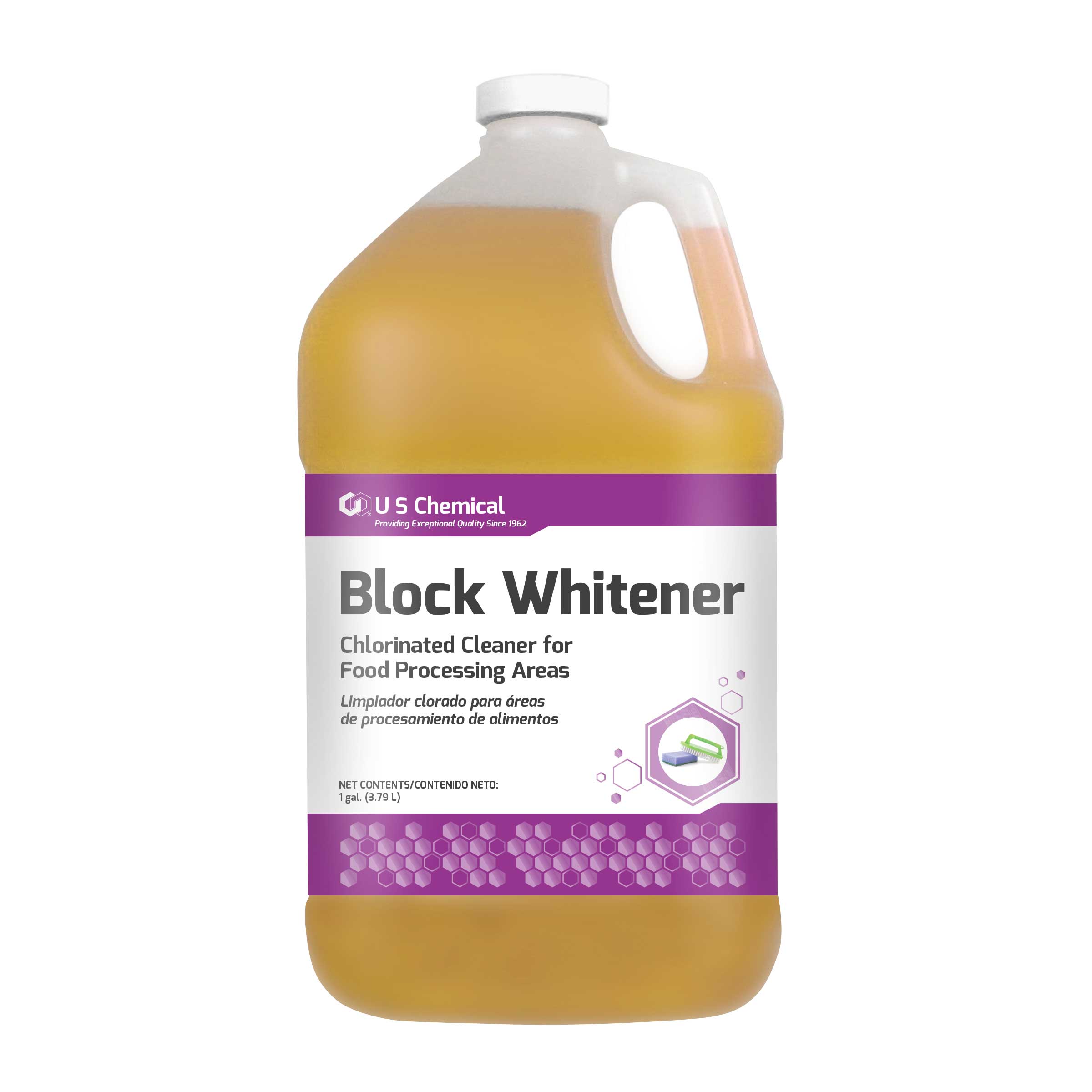 US Chemical Block Whitener - Chlorinated Cleaner, 1 Gallon -- 4 per case.
