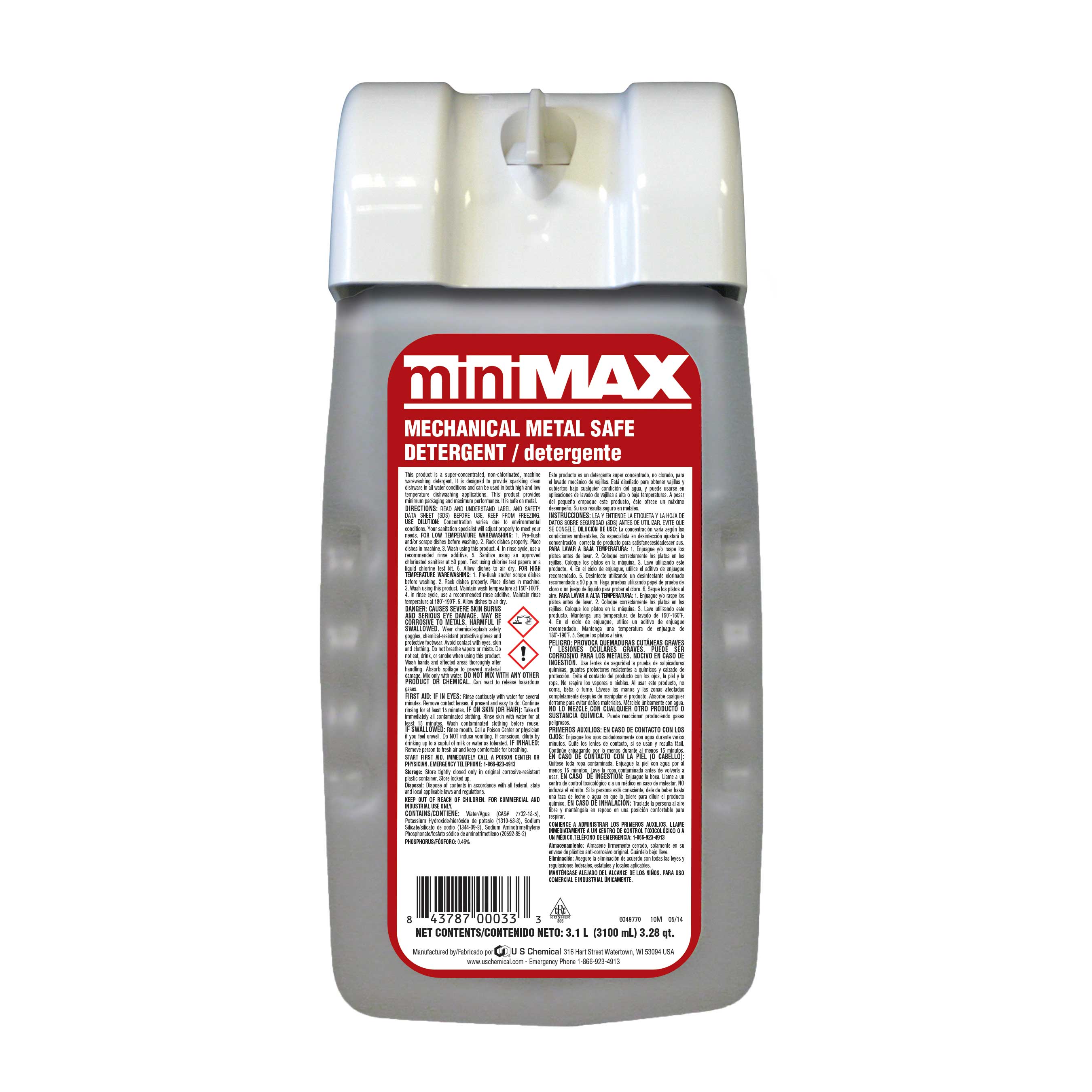 Minimax Mechanical Metal Safe Detergent, 3100 mL -- 2 per case