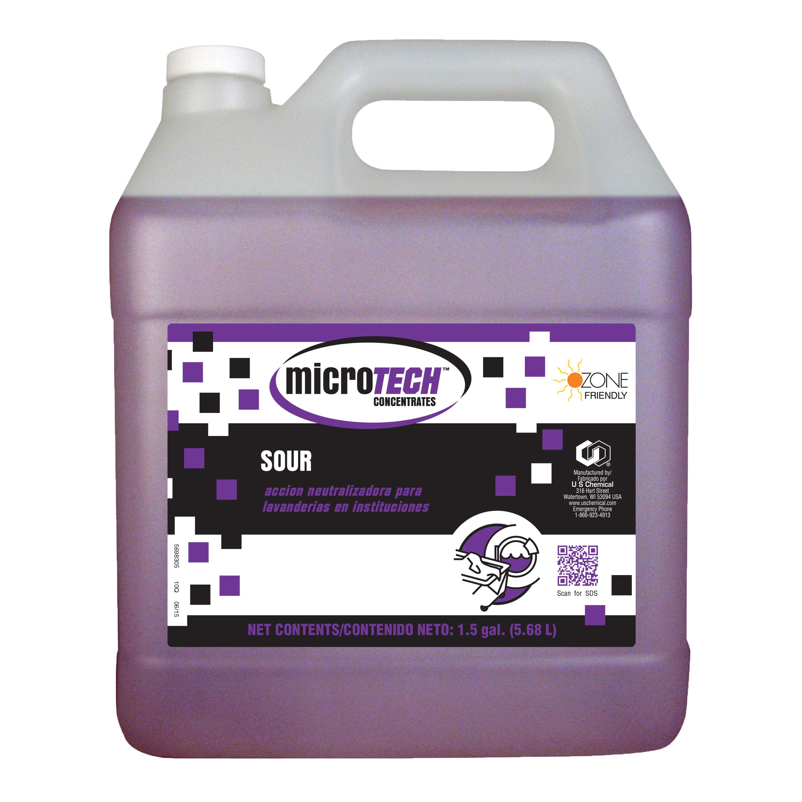 US Chemical MicroTech Sour Neutralizing Laundry Detergent, 1.5 Gallon ...