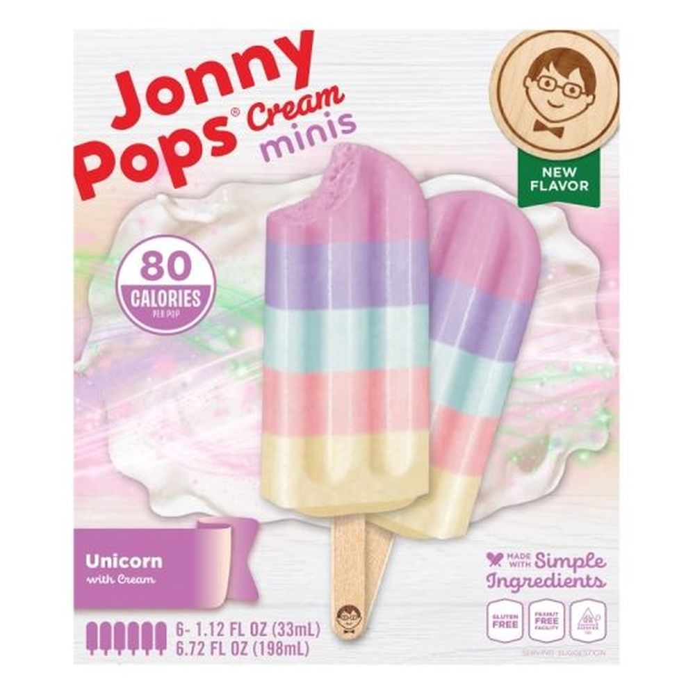 Jonnypops Minis Unicorn Fresh Cream Pops, 6 count - 6 per case