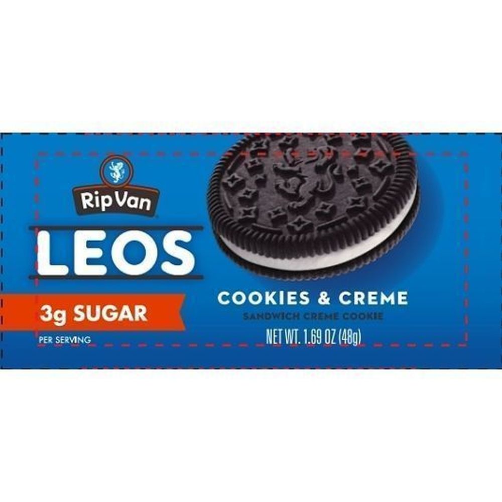 Rip Van Leos Low Sugar Cookies and Cream Sandwich Cookies, 1.69 Ounce ...