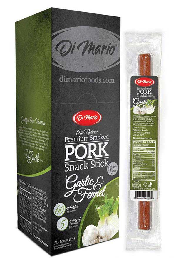 DiMario Foods Garlic & Fennel Pork Snack Sticks Case | FoodServiceDirect