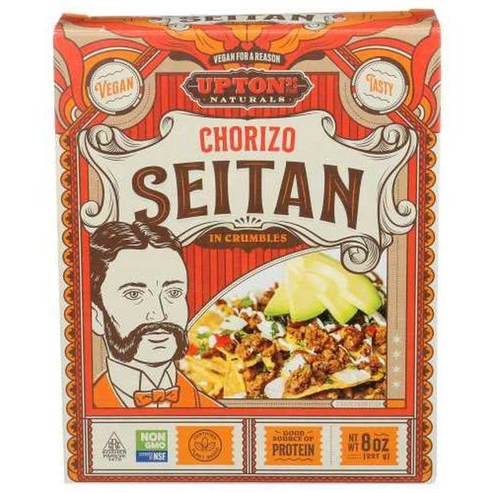 Uptons Naturals Chorizo Seitan, 8 Ounce -- 6 per case.