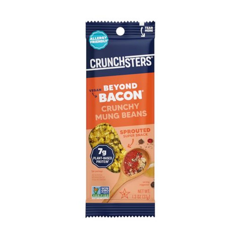 Crunchster Beyond Bacon Crunchy Sprouted Mung Beans Protein Snack, 1.3 ...