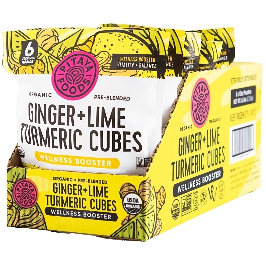 Pitaya Foods Organic Ginger Lime Turmeric Cubes, 12 Fluid Ounce -- 8 ...