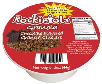 Rockin Ola Chocolate Granola Cereal Bowl, 44 Gram -- 48 per case