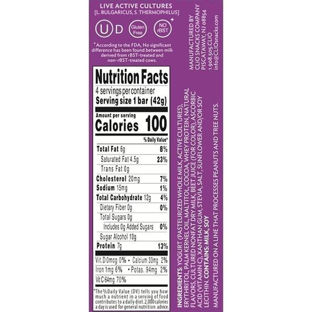 Clio Chocolate Covered Mixed Berry Greek Yogurt Bar | FoodServiceDirect